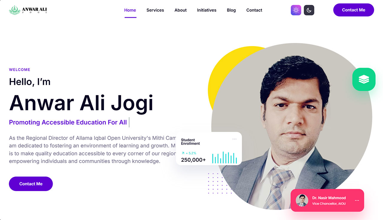 Anwar Jogi | Regional Director, AIOU Mithi